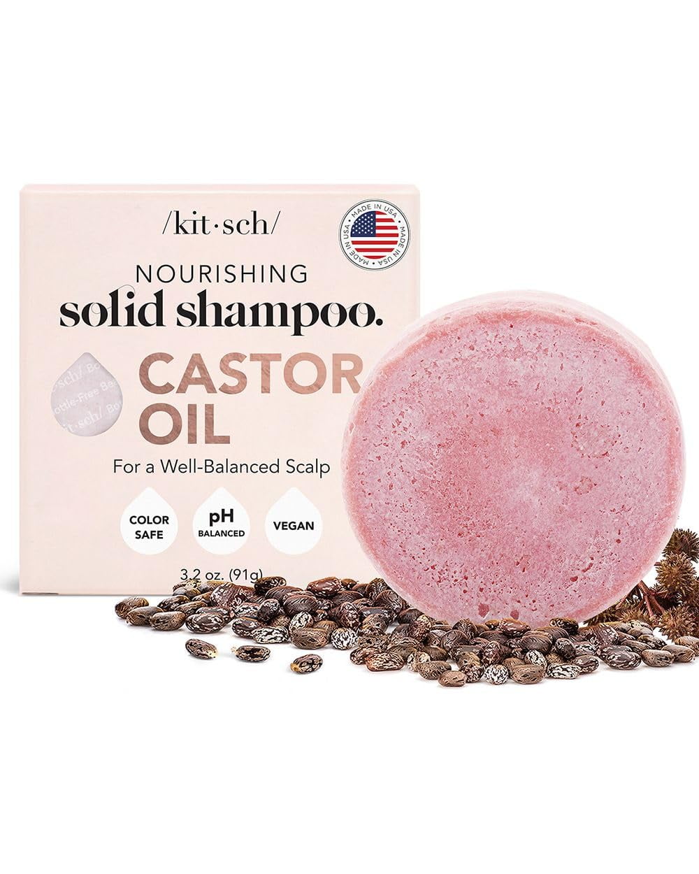Kitsch Hair Growth Castor Oil Nourishing Shampoo Bar - Hydrates ...