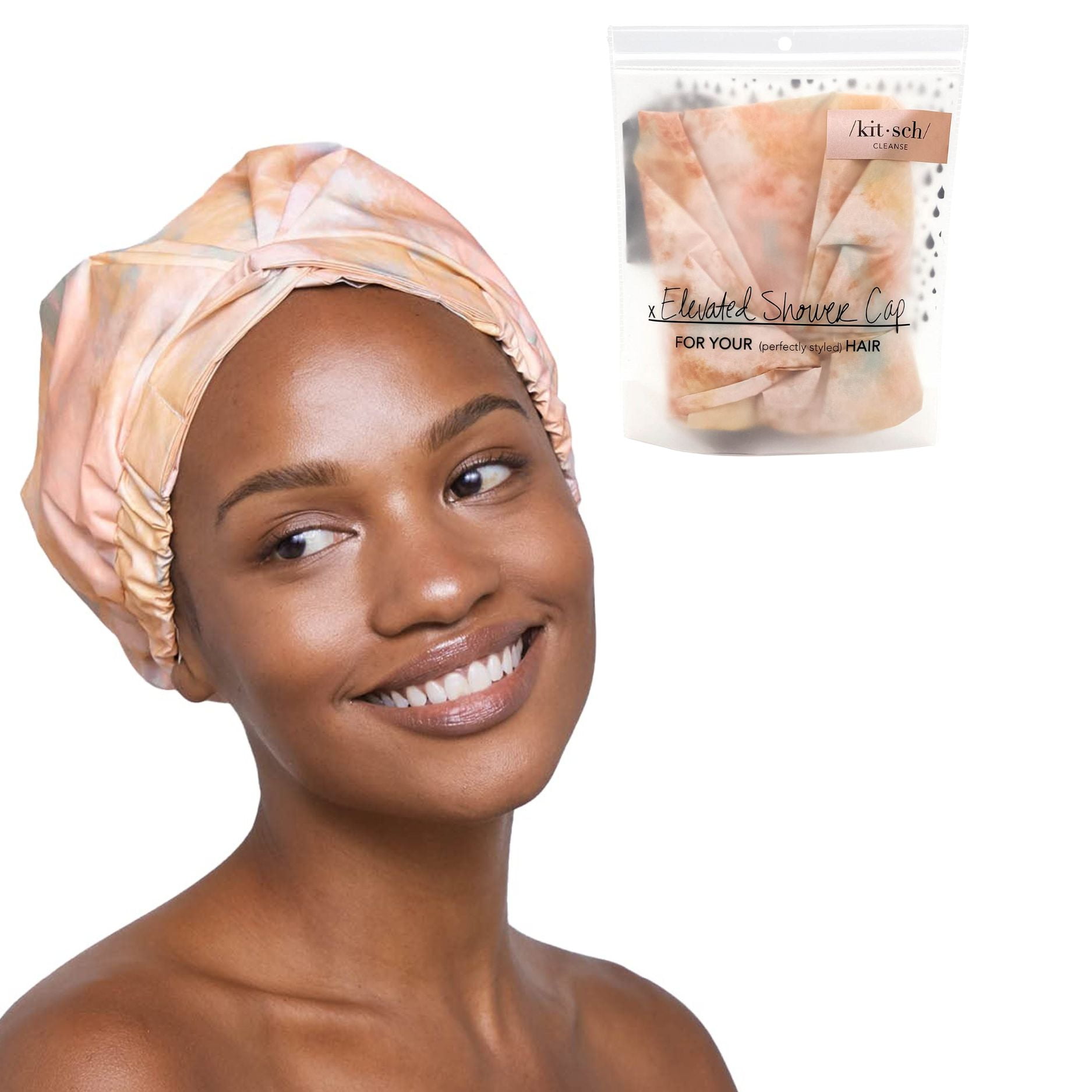 Kitsch Cute Luxury Shower Cap for Women, Reusable, Flexible, Long Hair ...