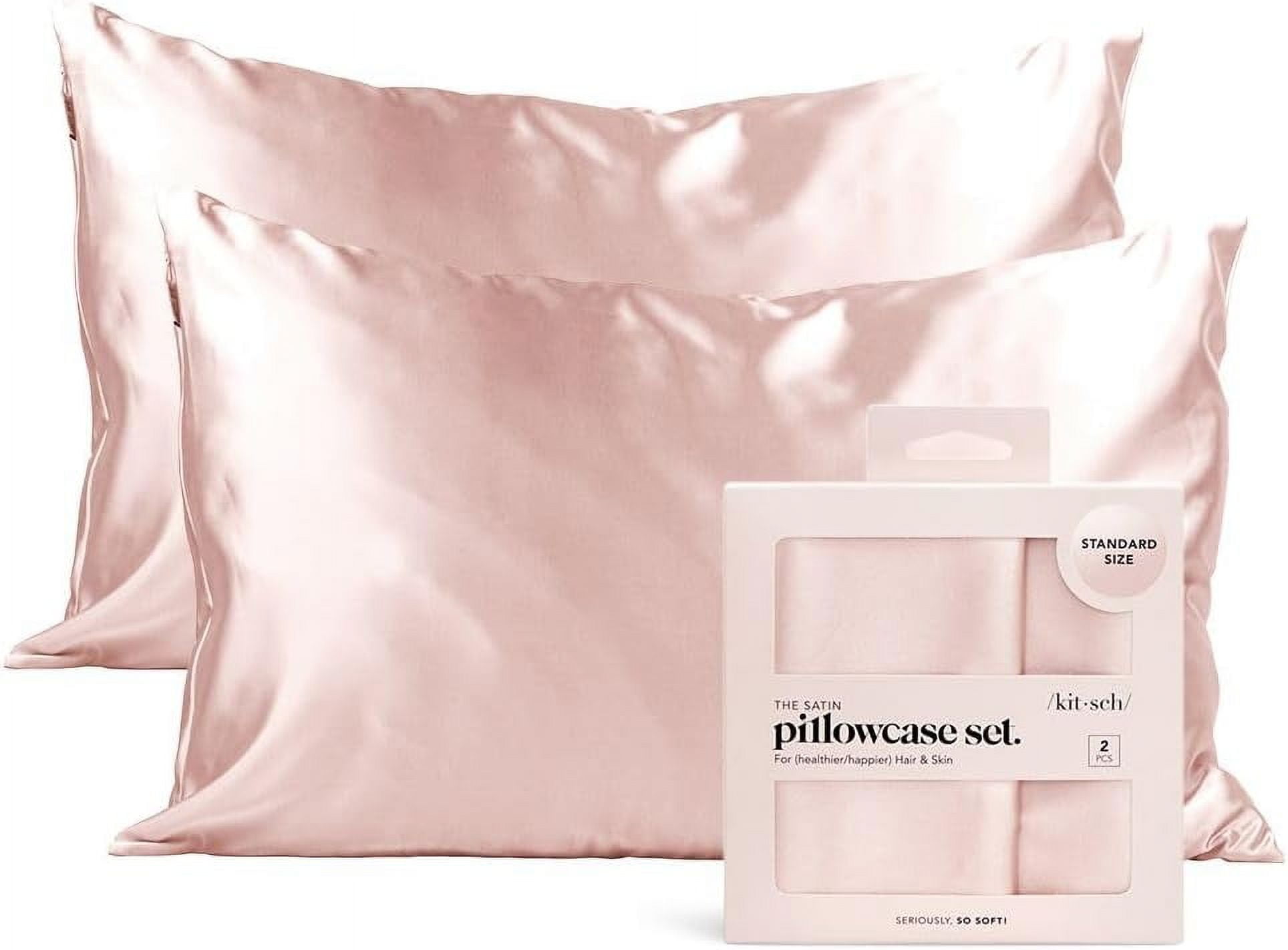 Kitsch Luxurious Satin Pillowcase for Hair & Skin, Standard Queen Size ...