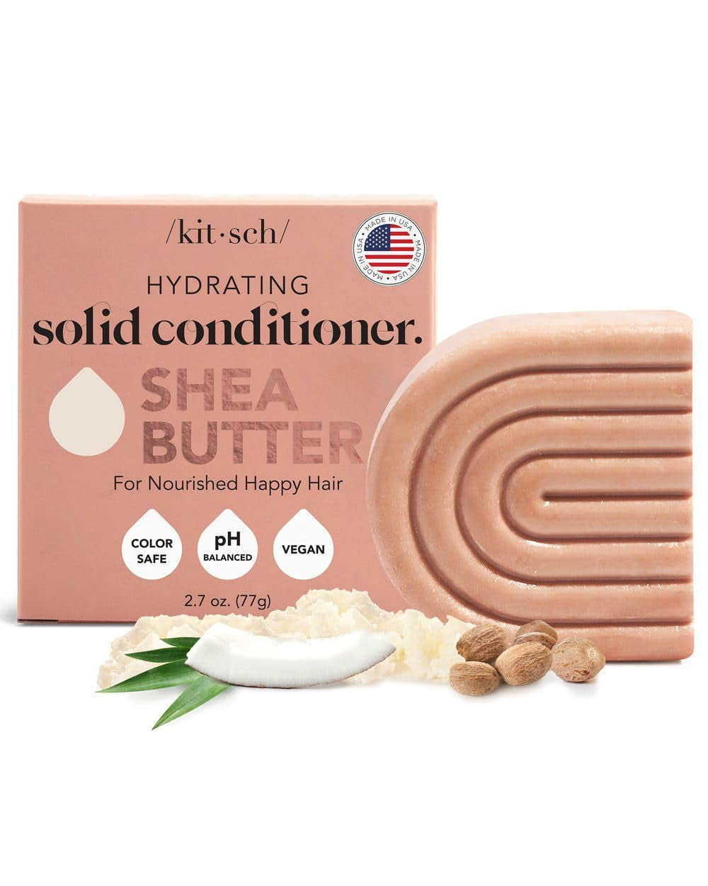 Kitsch Shea Butter Conditioner Bar for Dry Hair, Made in USA, 3 oz ...