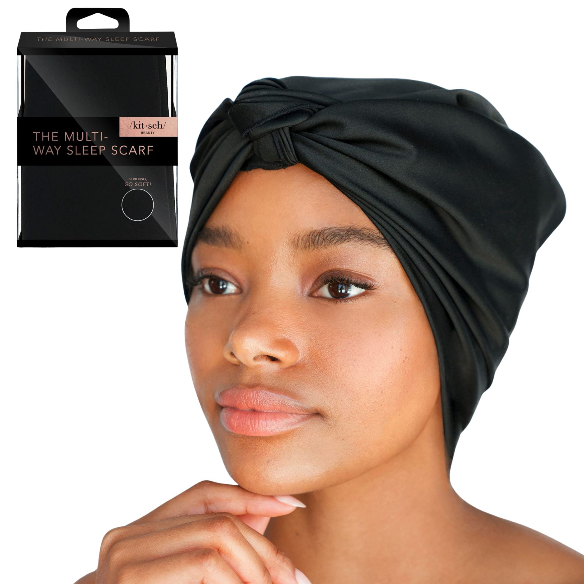 Kitsch Pro Turban Hair Wrap, Multi-Way Satin Scarf for Women, Frizz ...