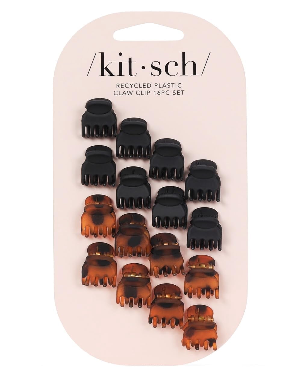 Kitsch Small Hair Clips for Adults 16 Pcs Tortoise Black Recycled ...