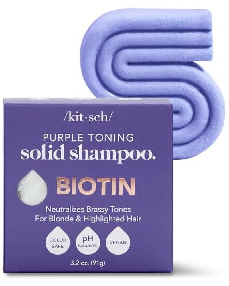 Kitsch Toning Purple Shampoo Bar for Blonde Hair with Biotin for ...