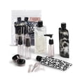 Kitsch Ultimate Travel Bottles Set 11pcs Black & Ivory Reusable ...