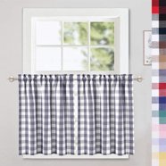 Buffalo Plaid Window Valances, 2 Pack Farmhouse Check Cotton Curtains ...