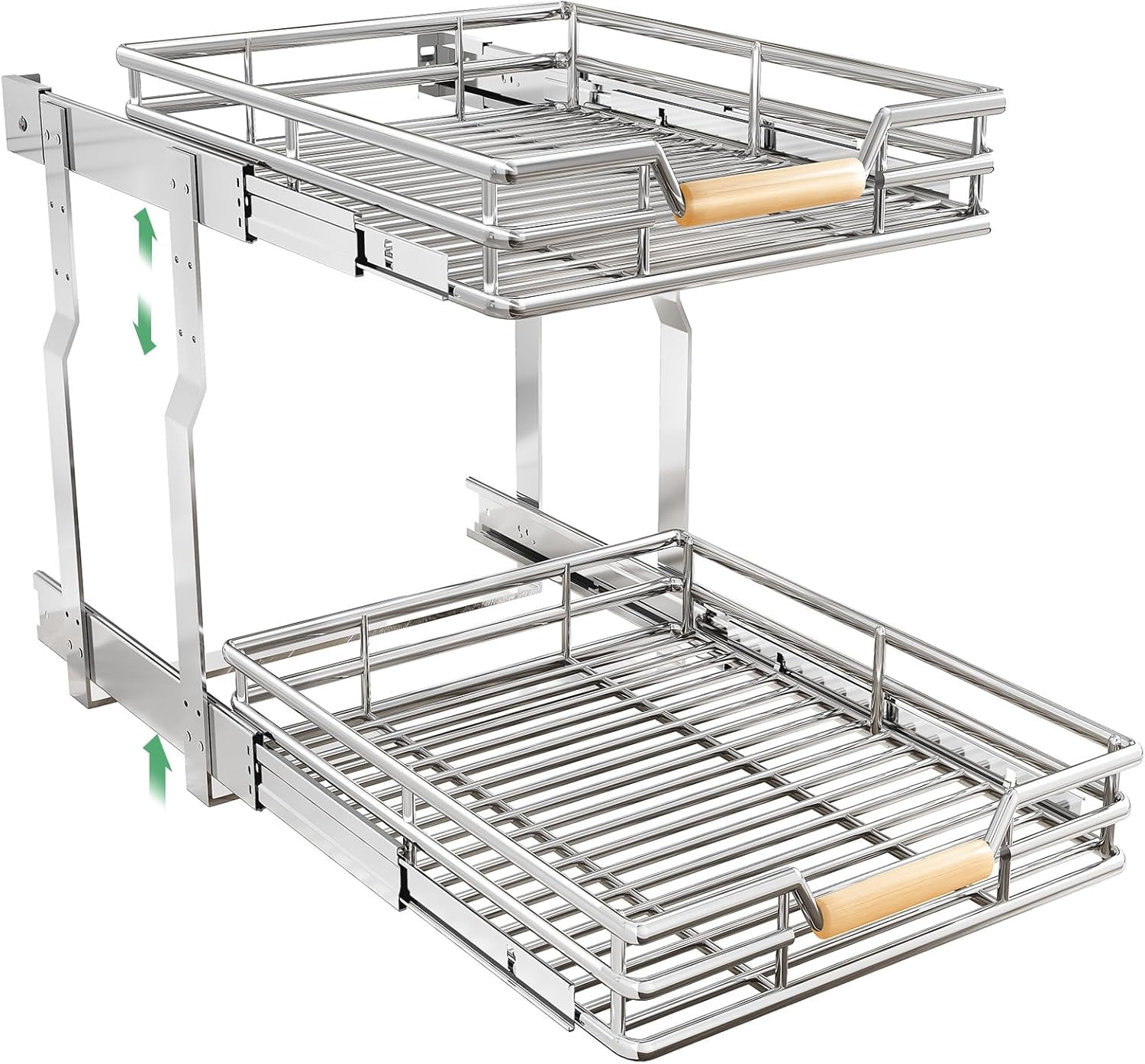 Kitstorack Pull out Cabinet Organizer, 2 Tier Heavy Duty Smooth Sliding ...