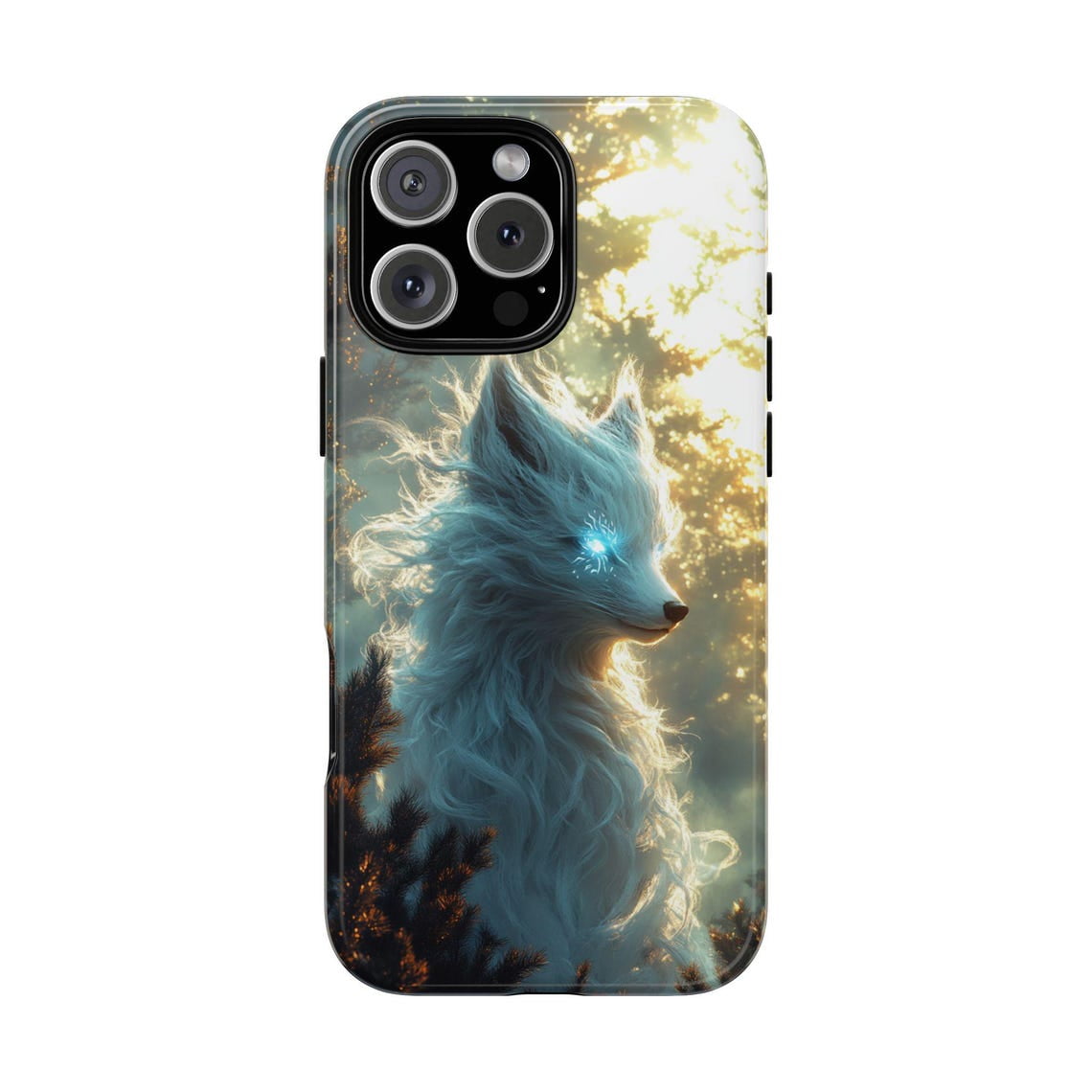 Kitsune Fox Arctic Blue Eyes Fantasy Creature Phone Case with iPhone 17 ...
