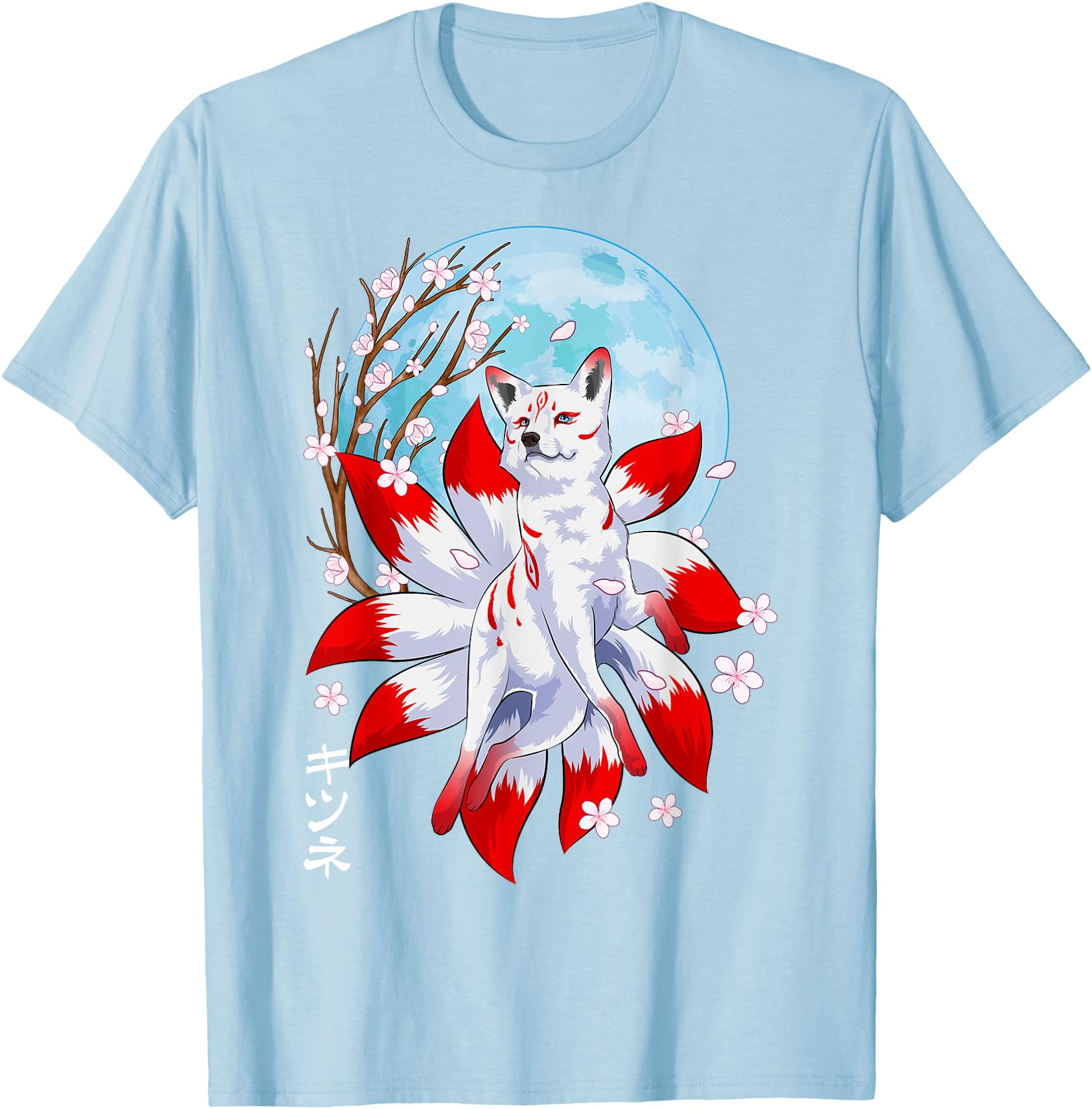 Kitsune Fox Japanese Nine Tailed Fox Magical Creature Unisex T-Shirt ...