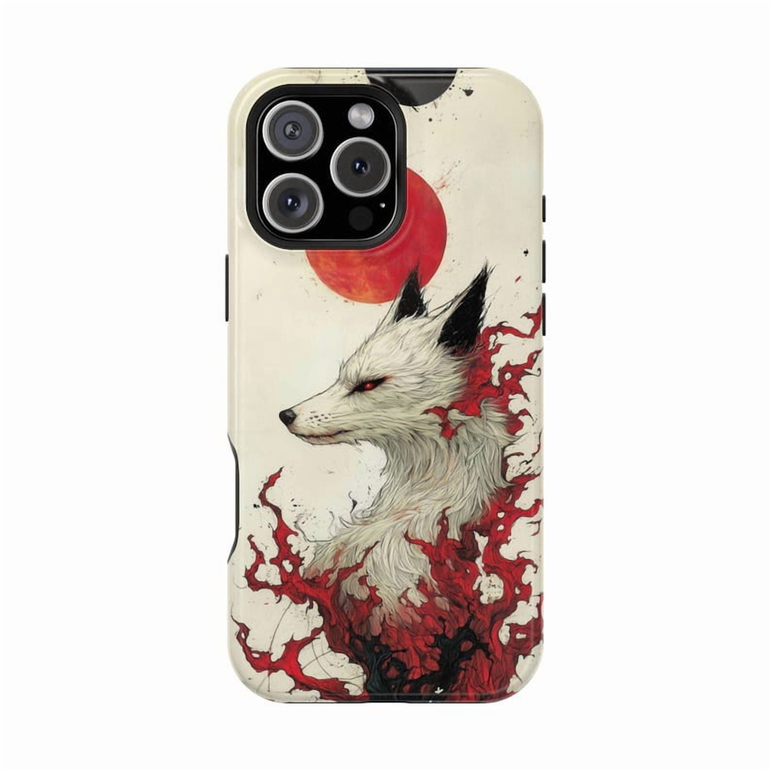 Kitsune Fox Red Mask Fantasy iPhone Case Mythical Creature Artwork for ...