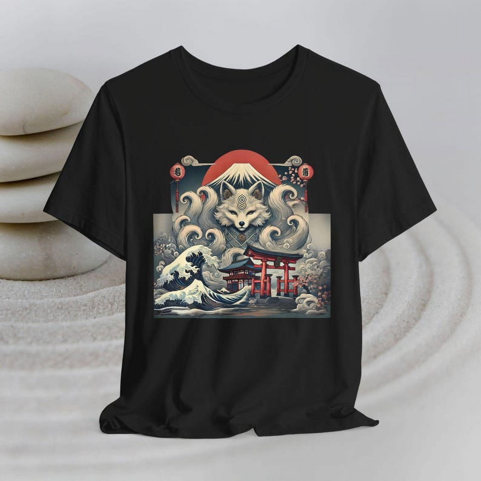 Kitsune Fox Tee - Japanese Folklore, Chibi Emote Print, Razer Cute ...