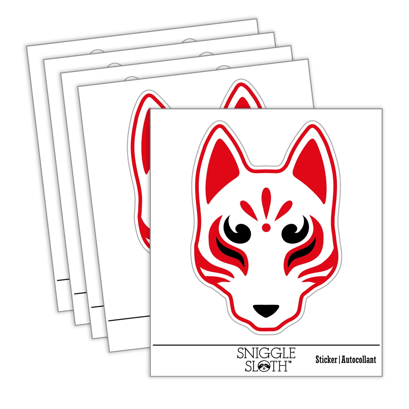 Kitsune Japanese Fox Mask Car Window Bumper Water Bottle Phone Tablet ...