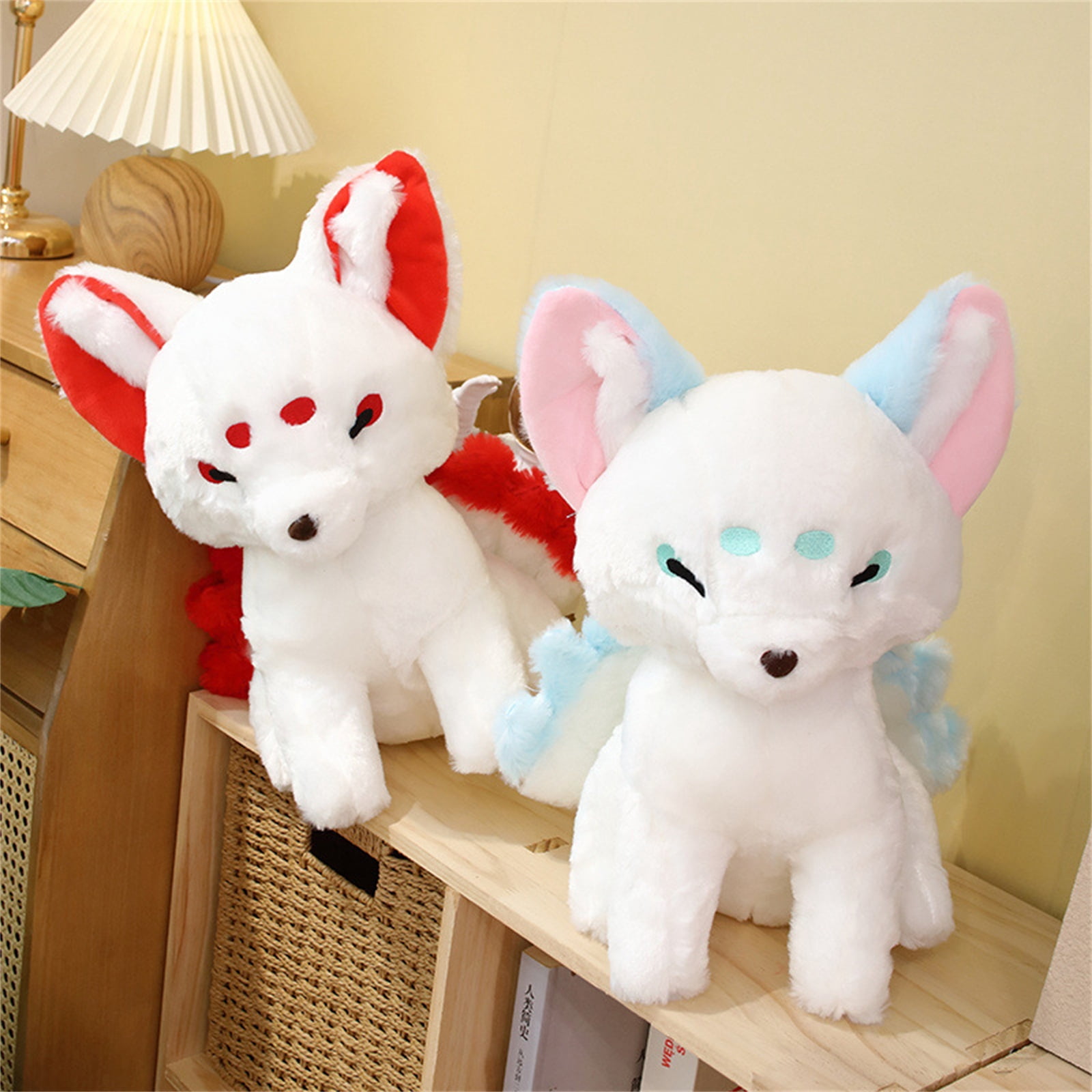 Kitsune Plush, Lifelike Nine-Tailed Fox Stuffed Animals Toy Realistic ...