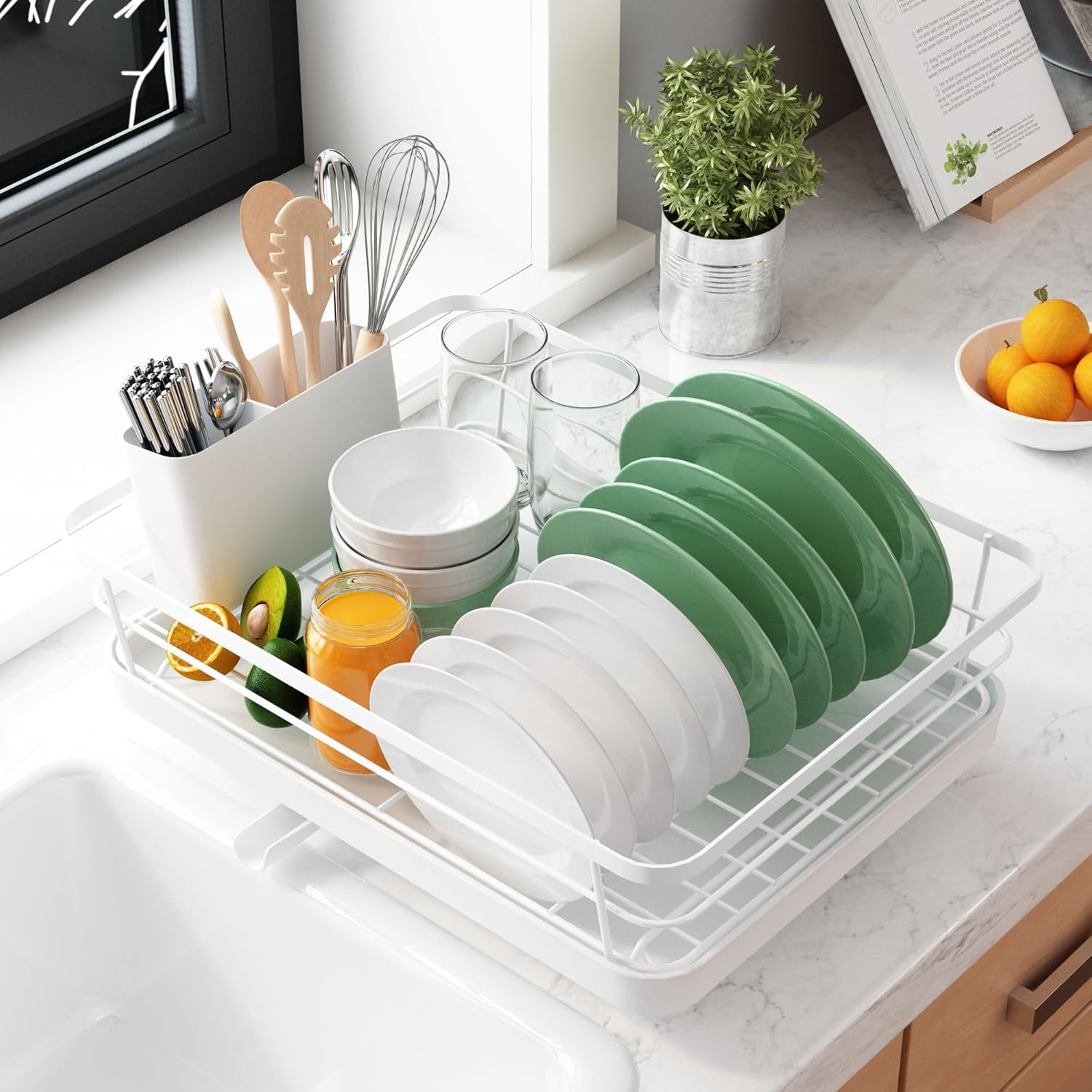 Kitsure Space-Saving Dish Racks for Kitchen Counter, Durable Stainless ...
