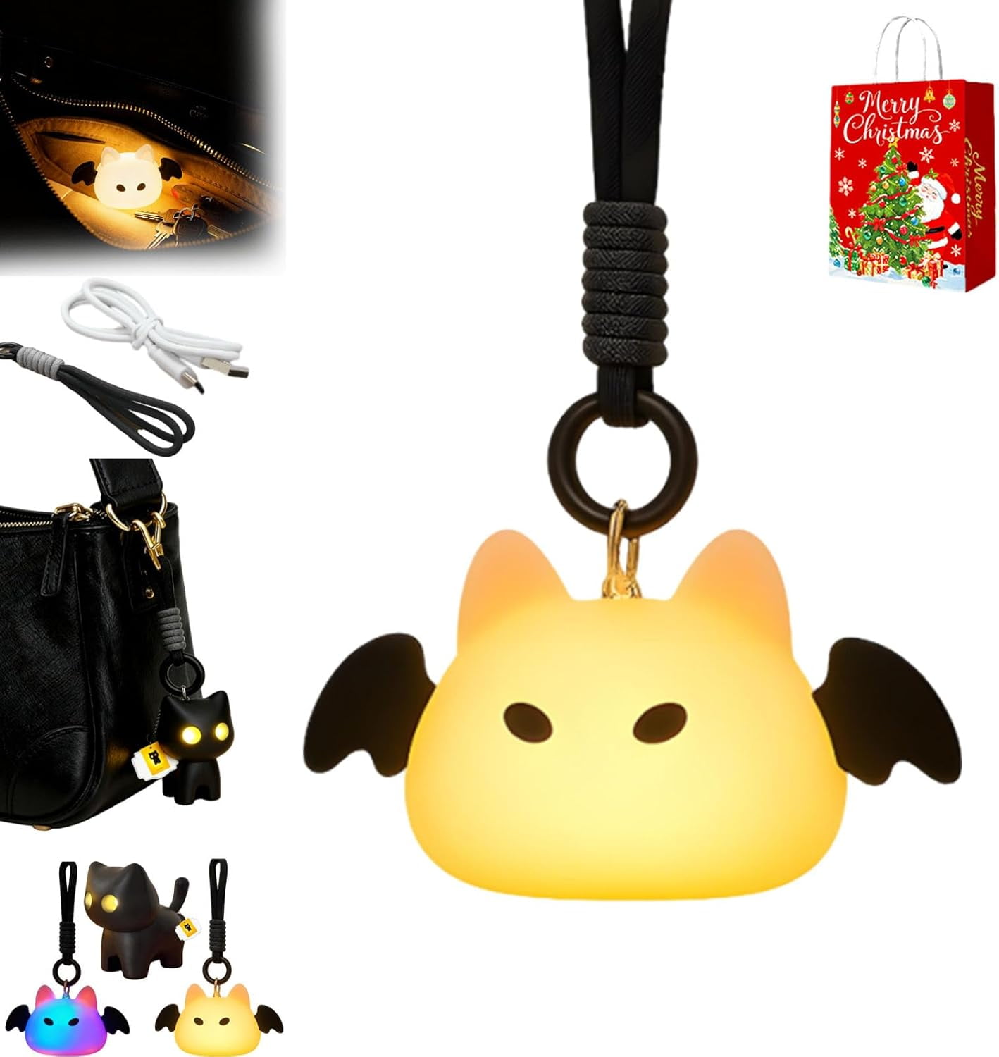Kitten Bag Lamp Touch Sensing,with Keychain ABS Material Black Color ...