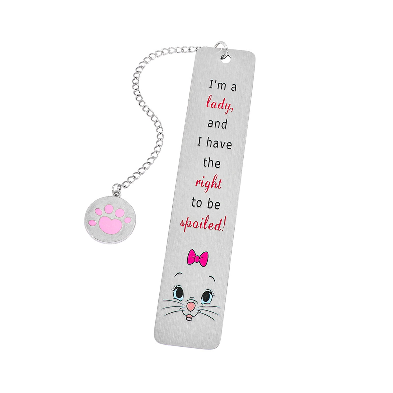 Kitten Bookmarks with Chain Engraved Stainless Steel Bookmarks with ...