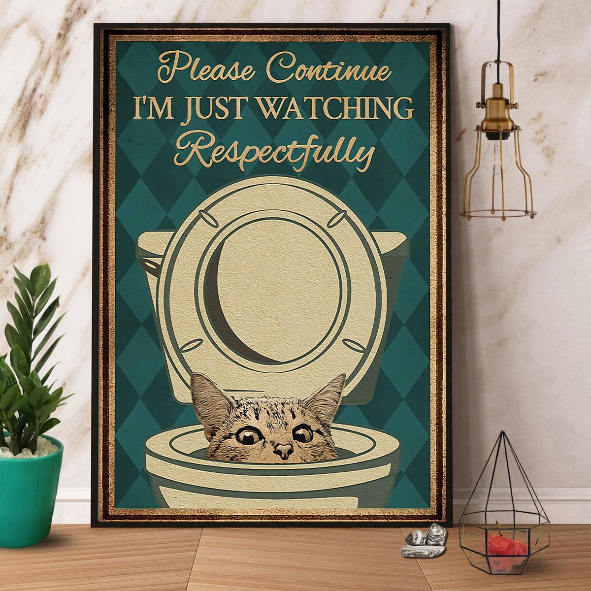 Kitten In The Toilet Please Continue Cat Paper Poster No Frame Matte ...