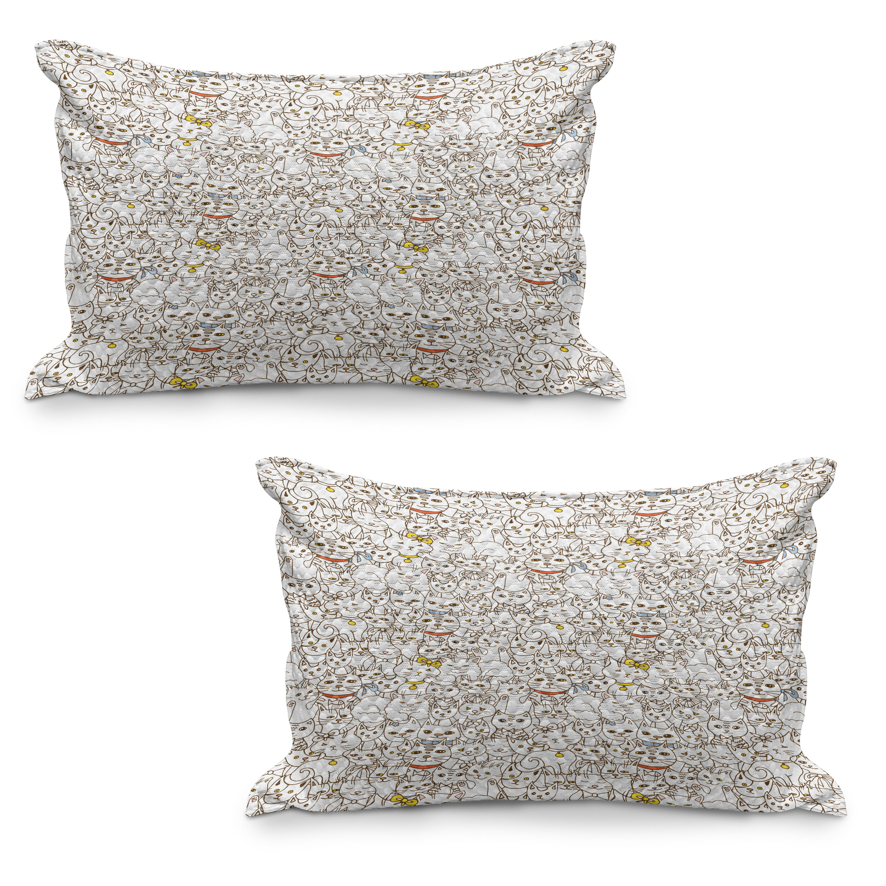Kitten Quilted Pillowcover Set of 2, Bunch of Cats Family Animals Best ...