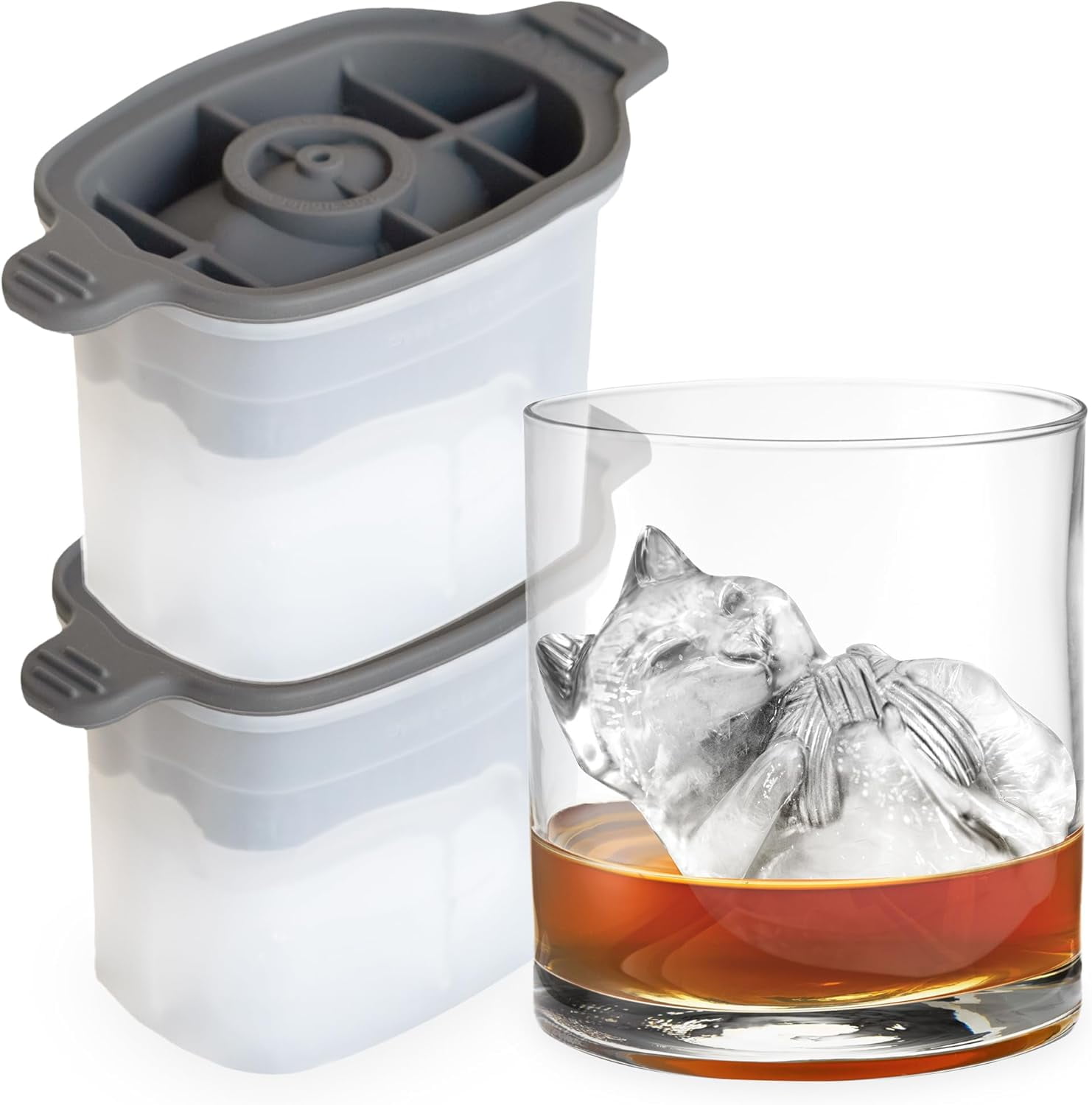 Kitten Shaped Ice Molds, Set of 2 - Large Ice Mold Gift Ideal for Cat ...