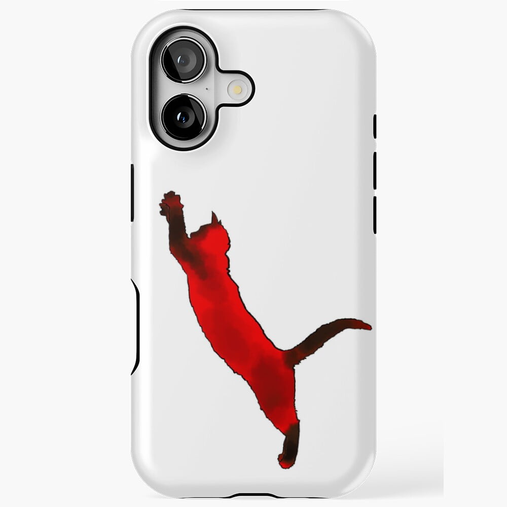Kitten Silhouette Minimalist Cat Lovers Red Illustration iPhone 17 11 ...