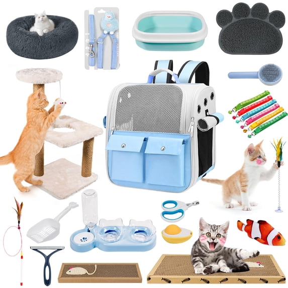 Kitten Starter Supplies Starter Kit, 20 Pcs Of Cat Essentials And Stuff ...