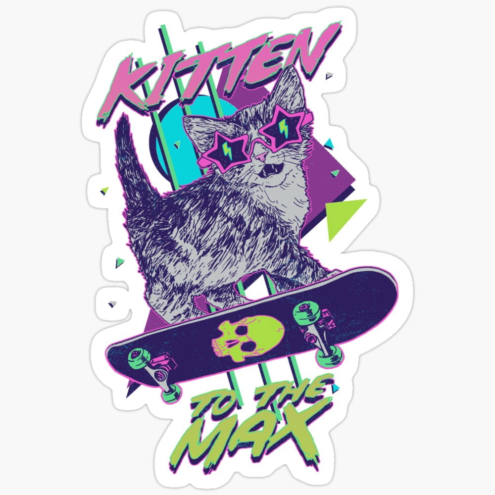 Kitten To The Max Sticker Phone Decal Water Bottle Stickers Car Decals ...