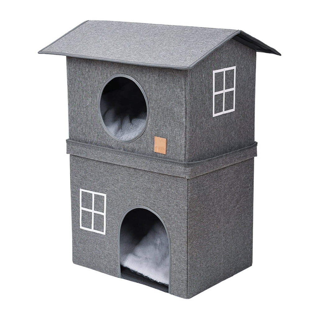 Kittens House Cats Condo Furniture 2 Story High Foldable Perch ...