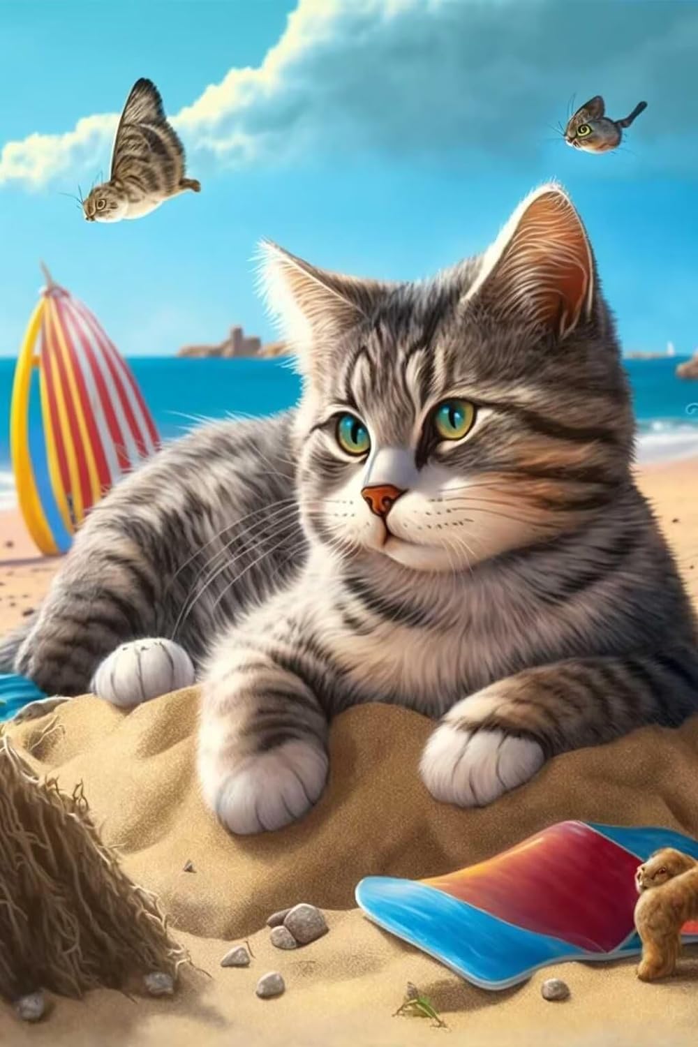 Kittens and Beach 1000 Piece Jigsaw Puzzle Suitable for All Groups of ...
