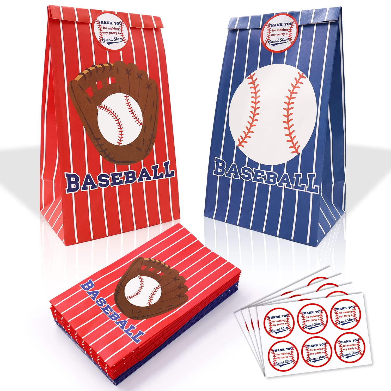 Kitticcino 24 Packs Baseball Goodie Candy Treat Bags with Thank You ...