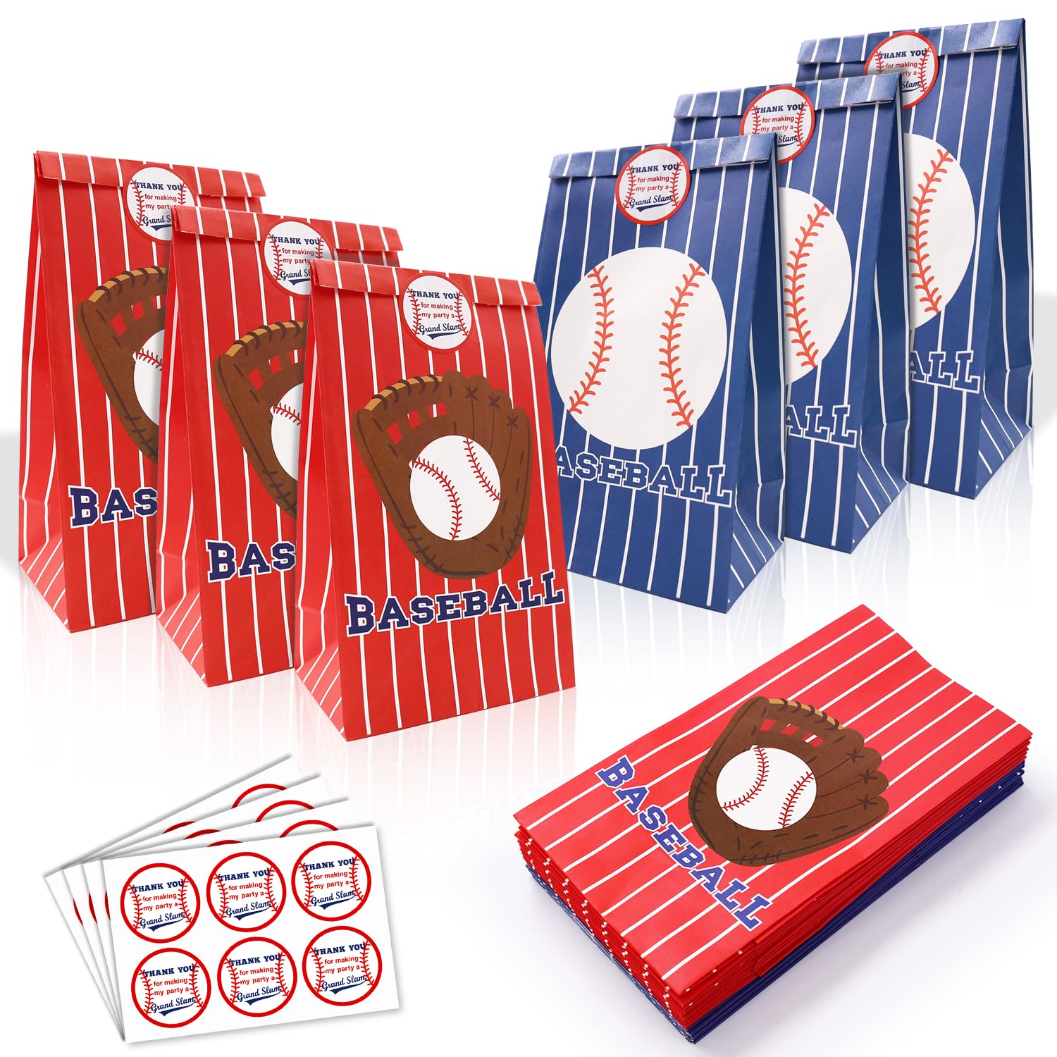 Kitticcino 24 pcs Baseball OIF8 Party Favors Baseball Goodie Bags Party ...