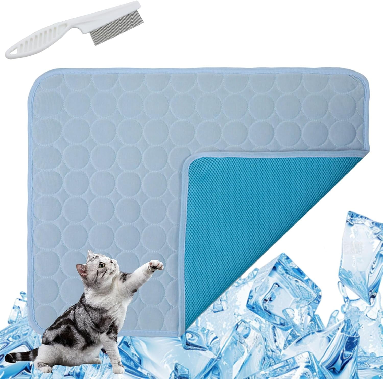 Kittra Cooling Mat for Cats, Self-Cooling Mat for Pets, Cool and ...