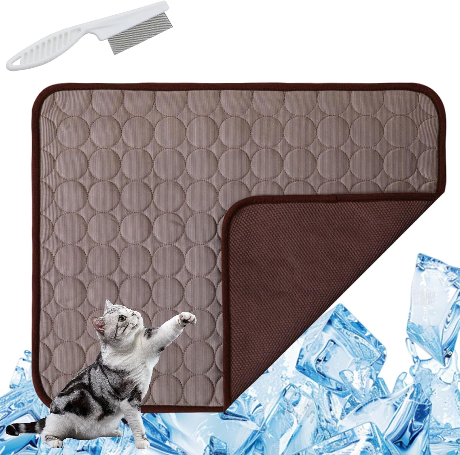 Kittra Cooling Mat for Cats, Self-Cooling Mat for Pets, Cool and ...
