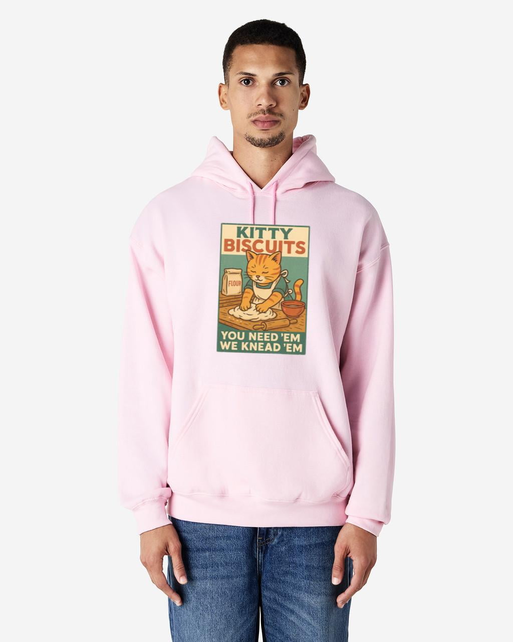 Kitty Biscuits Cute Cat Meme Dough Kneading Funny Humor Hoodie, for men ...