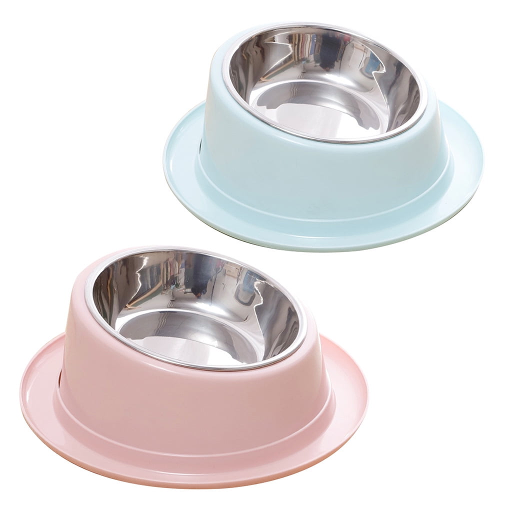 Kitty Bowl with Non-Spill Edge Raised Dog for Cat Feeder Food Water ...