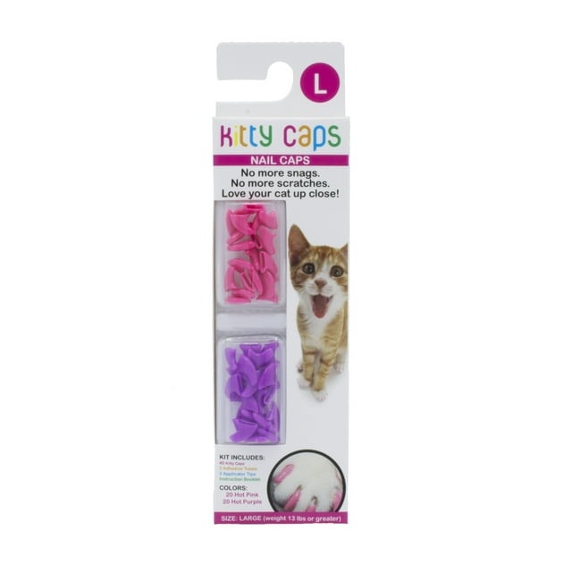 Kitty Caps Nail Caps Claw Covers for Cats , Large (13 lbs or greater ...