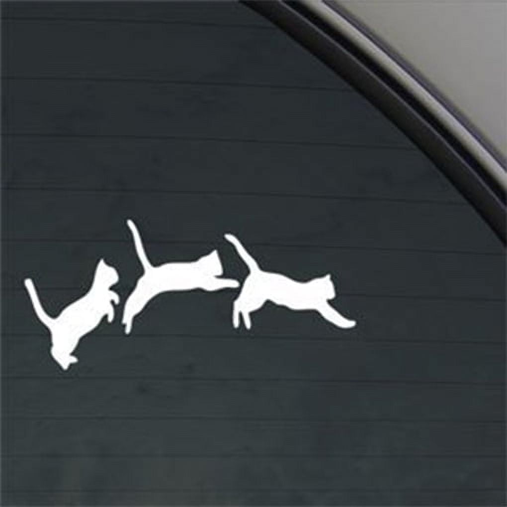 Kitty Cats Jumping Vinyl Cut Decal With No Background | 6 Inch White ...