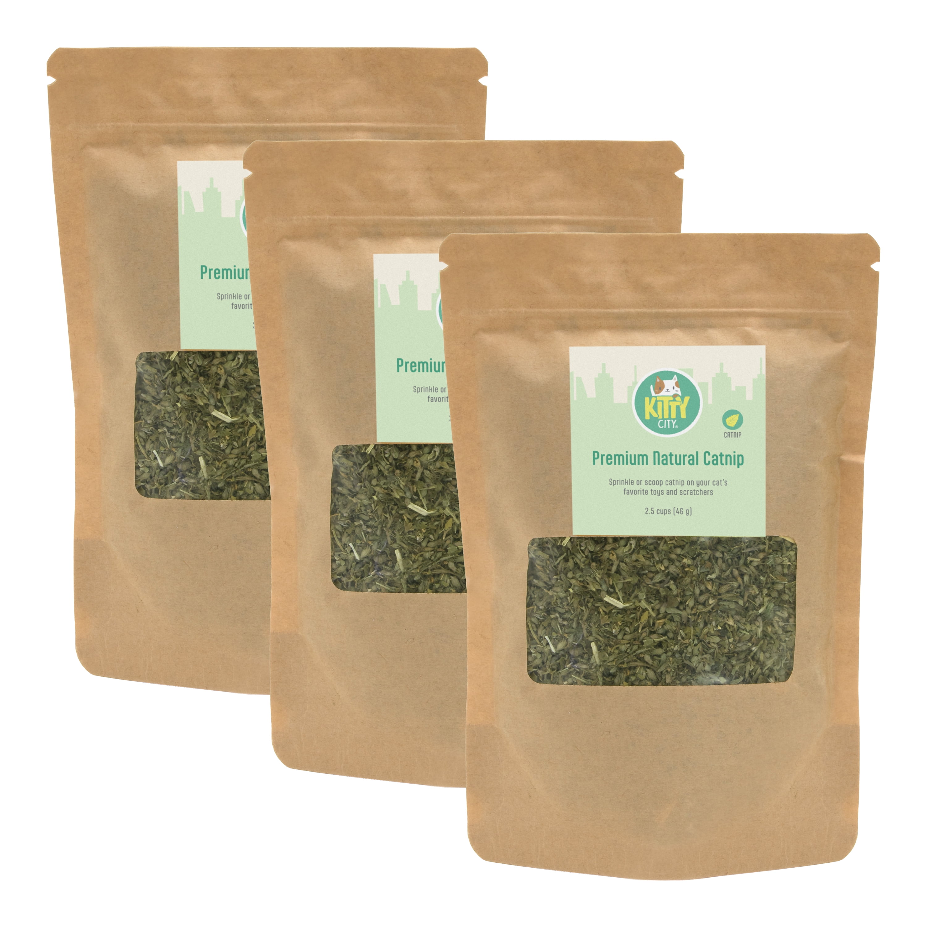 Kitty City Premium Natural Ground Catnip, 3 Pack, Long-Lasting Fresh ...