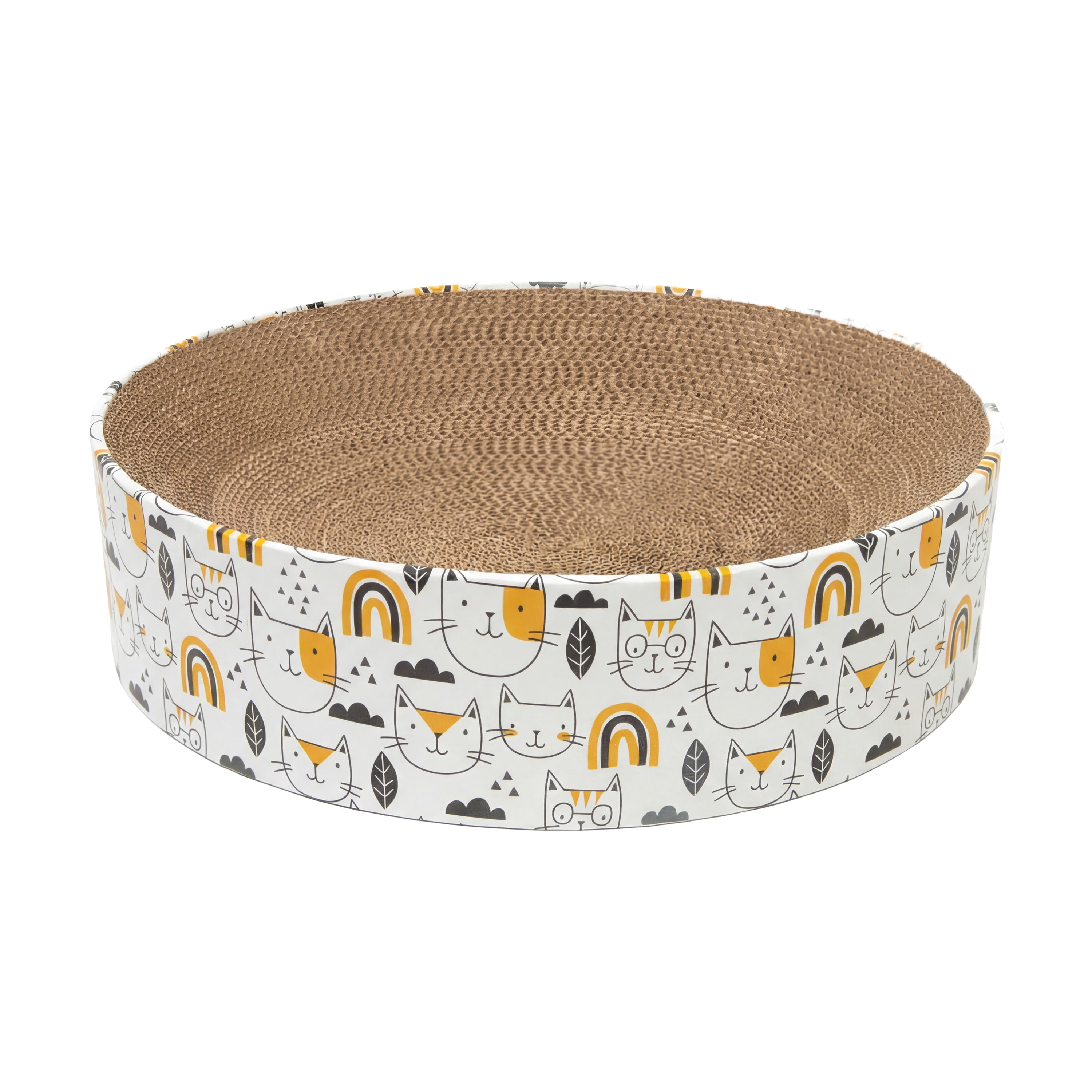 Kitty City Durable Cat Face Print Corrugated Cardboard Cat Scratching ...