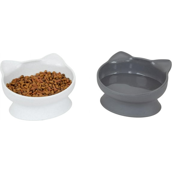 Kitty City Elevated Cat Bowls (Set of 2), Whisker-Friendly Raised Cat ...