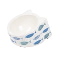 Kitty City Fish Print Dishwasher Safe Plastic Raised Cat Ears Bowl ...