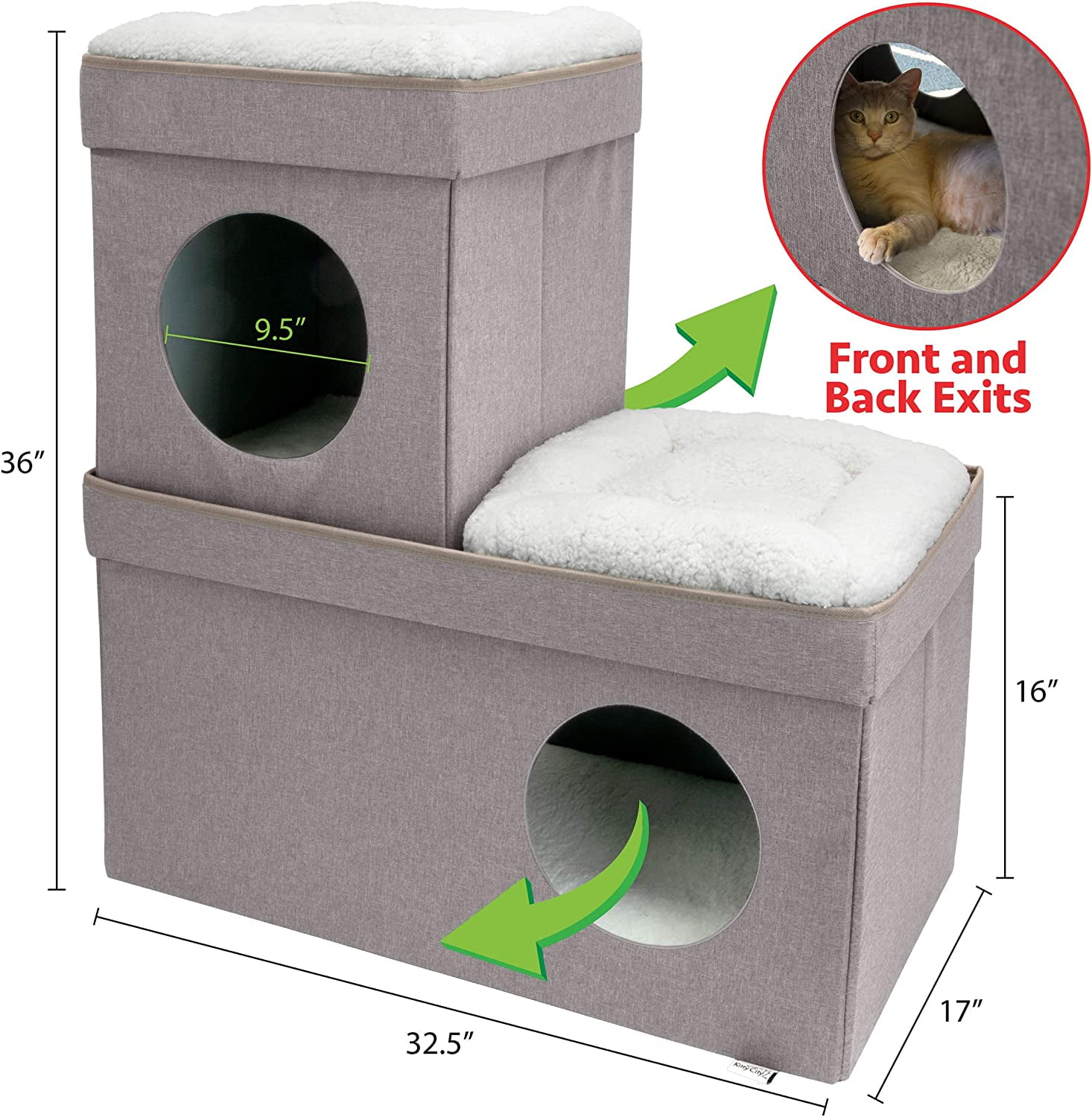 Kitty City Folding Cat Condo (Tan) - Walmart.com