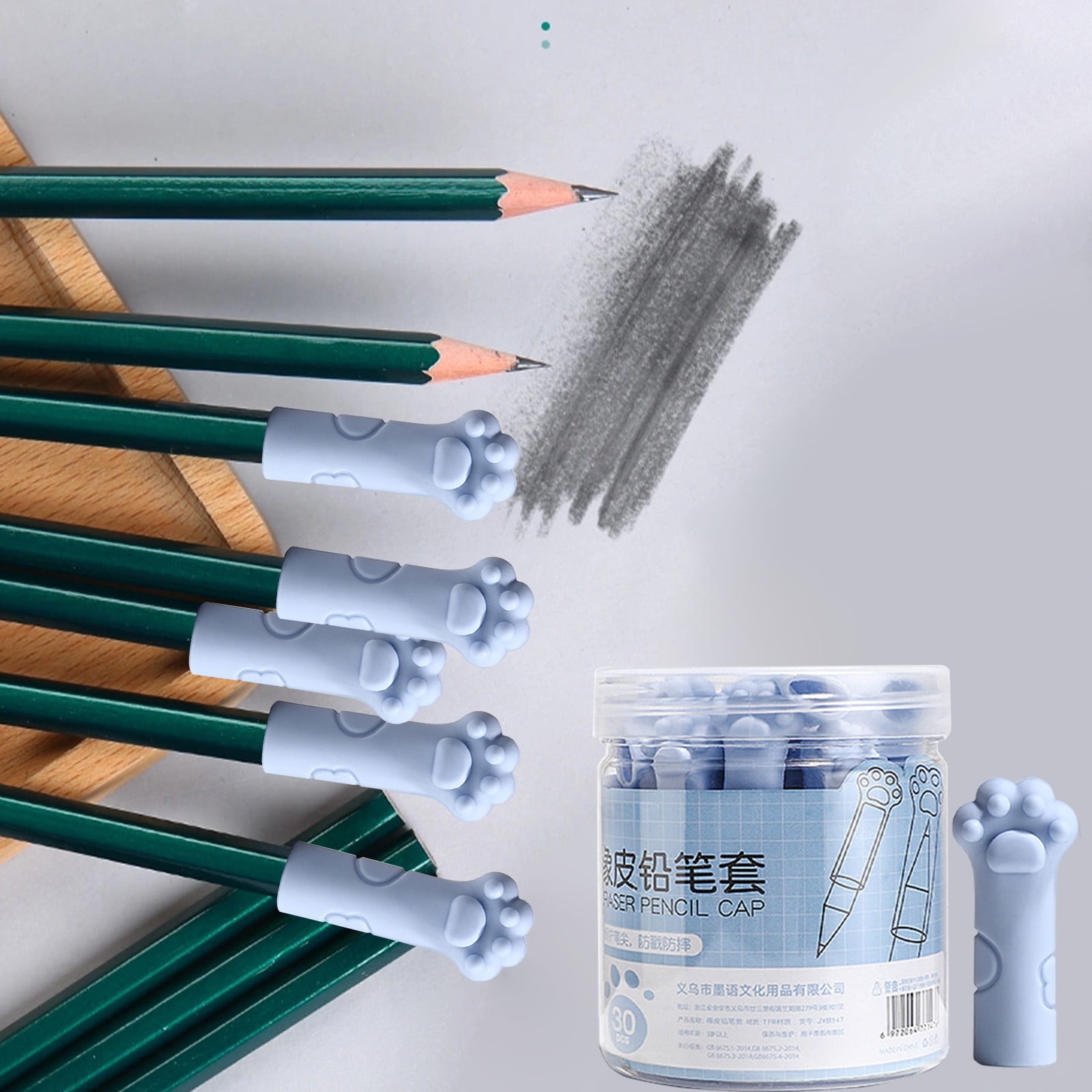 Kitty Claw Pencil Caps, Soft Silicone Protective Covers for Pencils ...