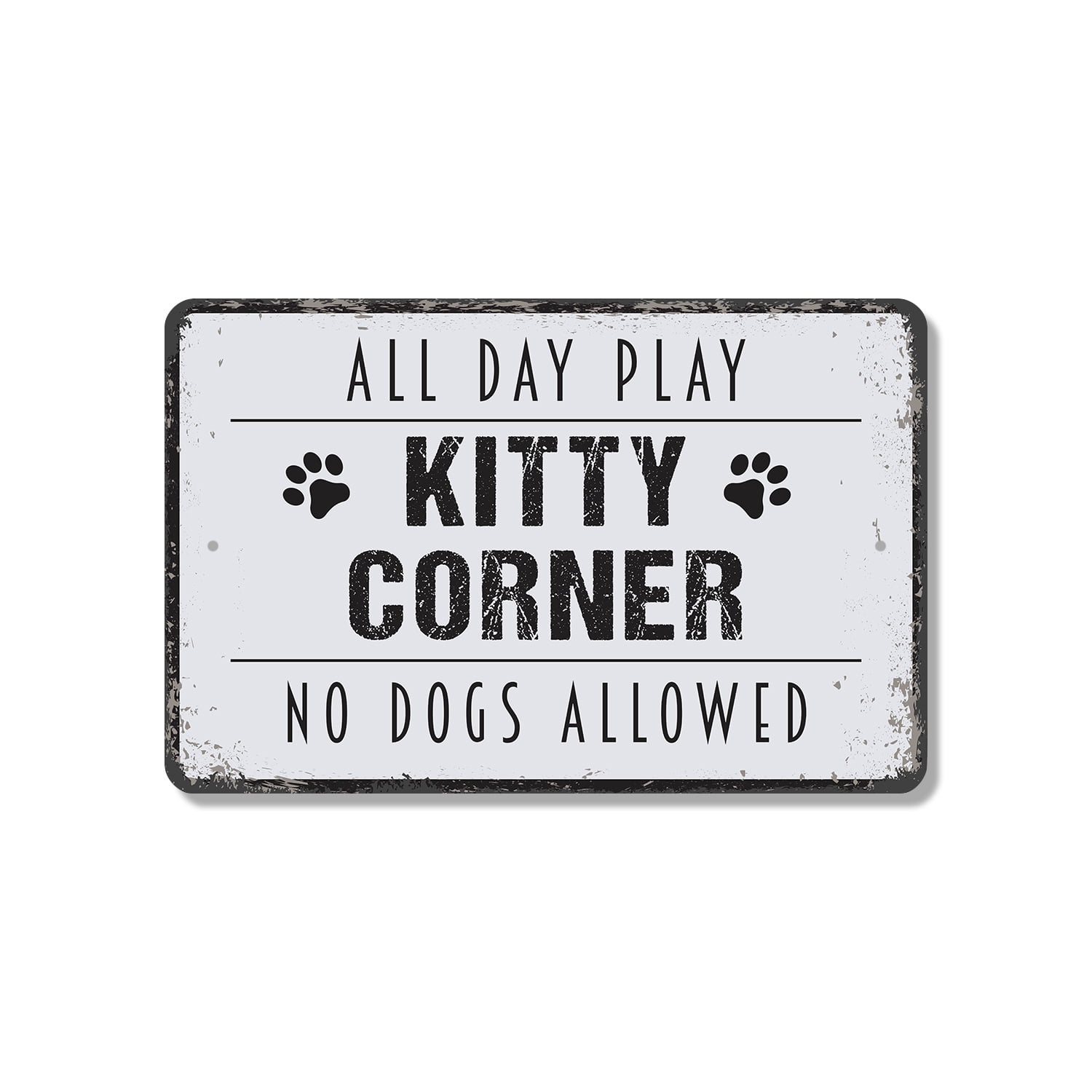 Kitty Corner (2 Pack) 8 Inch x 12 Inch Novelty Plastic Sign Naps Snacks ...