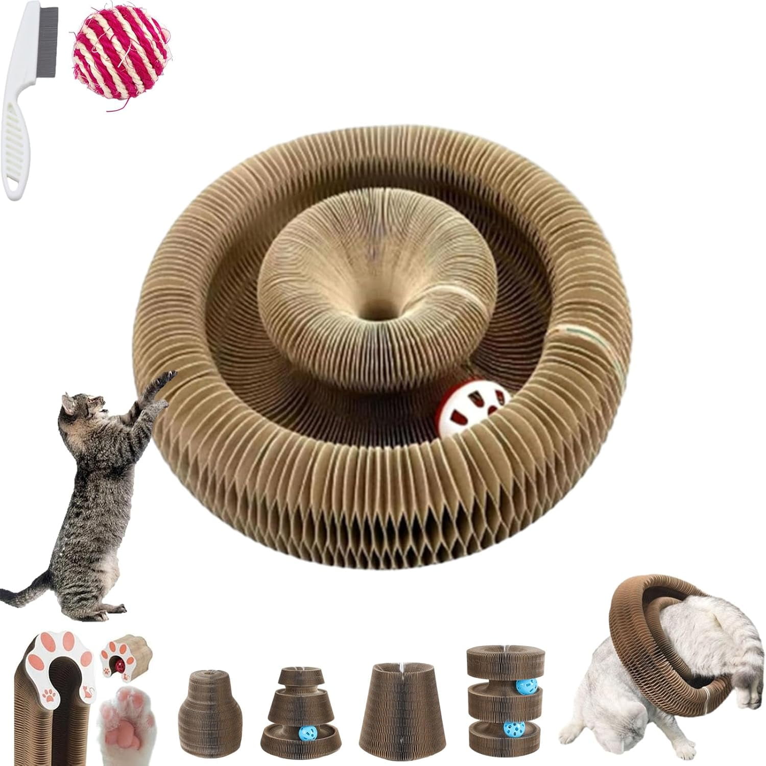 Kitty Curls Cat Scratcher, Kitty Curls Cat Toy, Foldable Kittys Curl ...