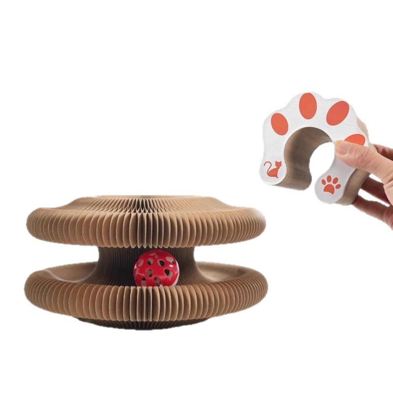 Kitty Curls Cat Toy Collapsible Cat Scratcher Toy - 3-in-1 Corrugated ...