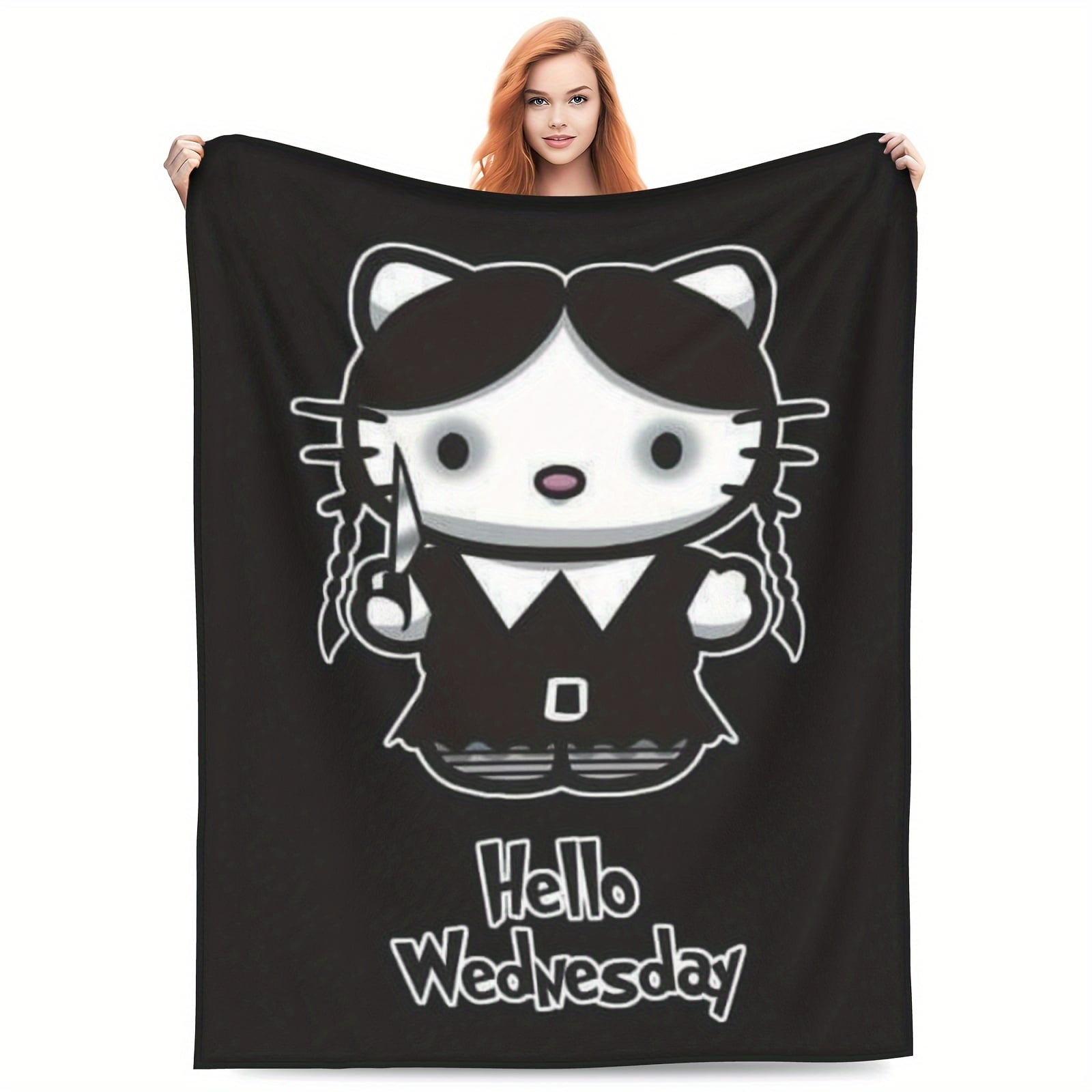 Kitty Halloween Horror Blanket - Cozy 100% Polyester, Witch Theme ...