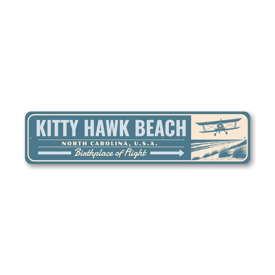Kitty Hawk Beach North Carolina Birthplace Of Flight Aluminum Metal ...