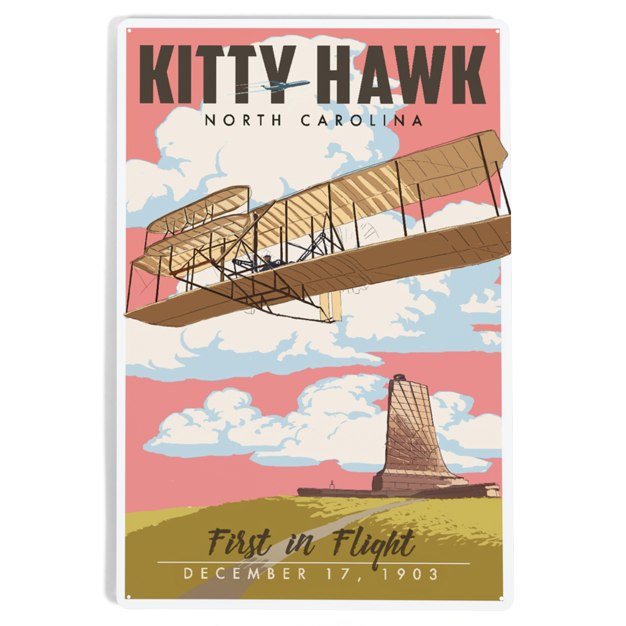 Kitty Hawk, North Carolina, First in Flight (12x18 Aluminum Art, Indoor ...