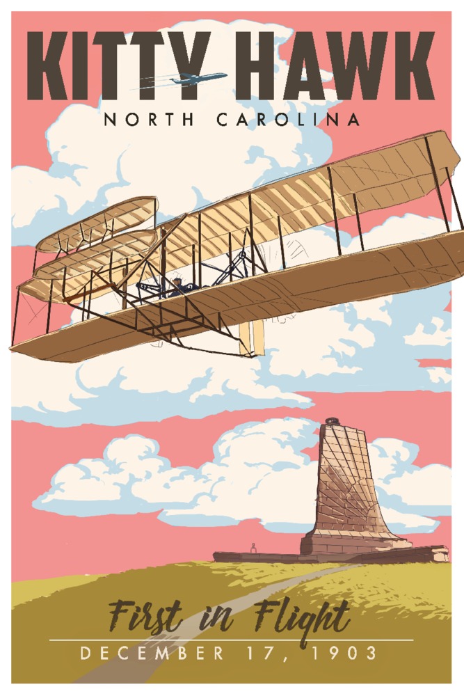 Kitty Hawk, North Carolina, First in Flight (16x24 Giclee Gallery Art ...