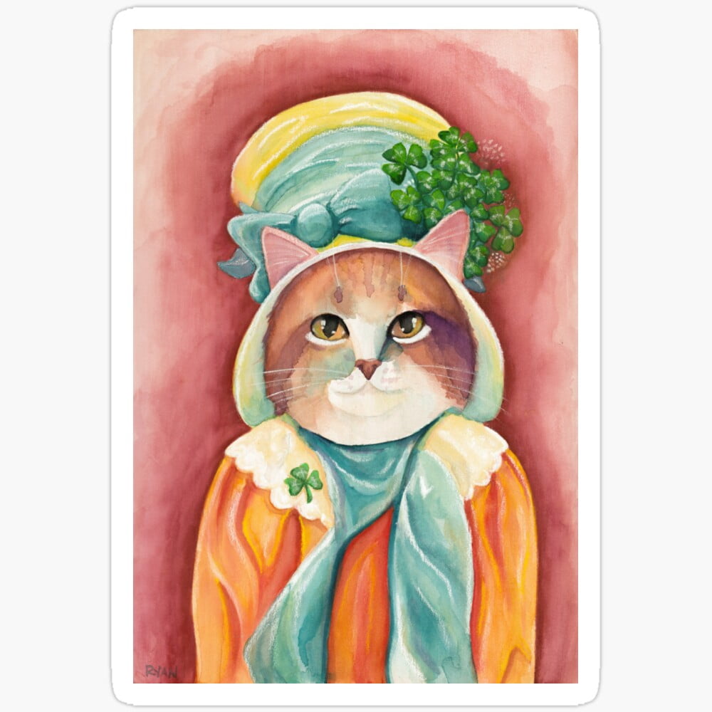 Kitty In A Bonnet Sticker Phone Decal Water Bottle Stickers Car Decals ...