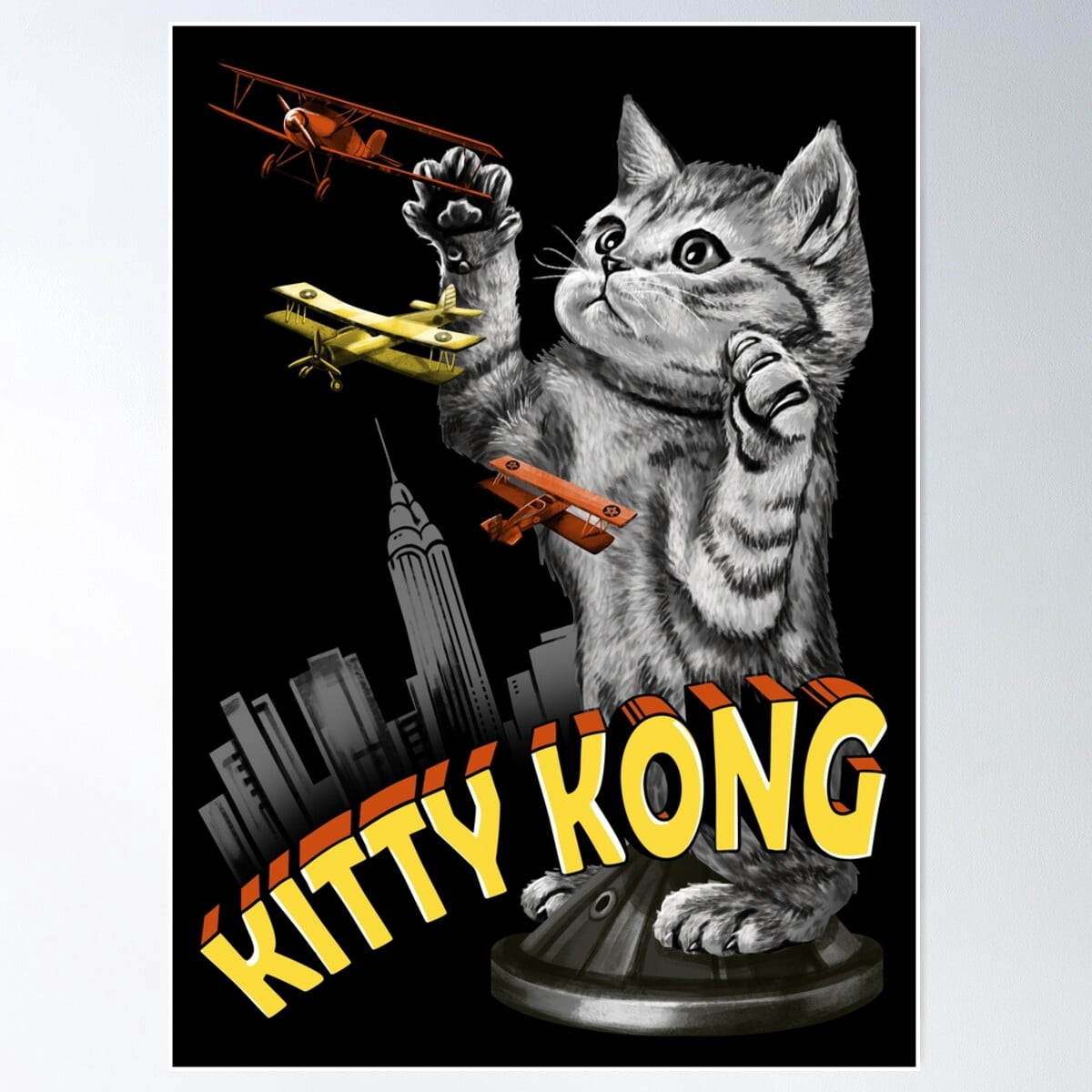 Kitty Kong Poster Wall Art, Modern Wall Decor For Living Room Bedroom ...